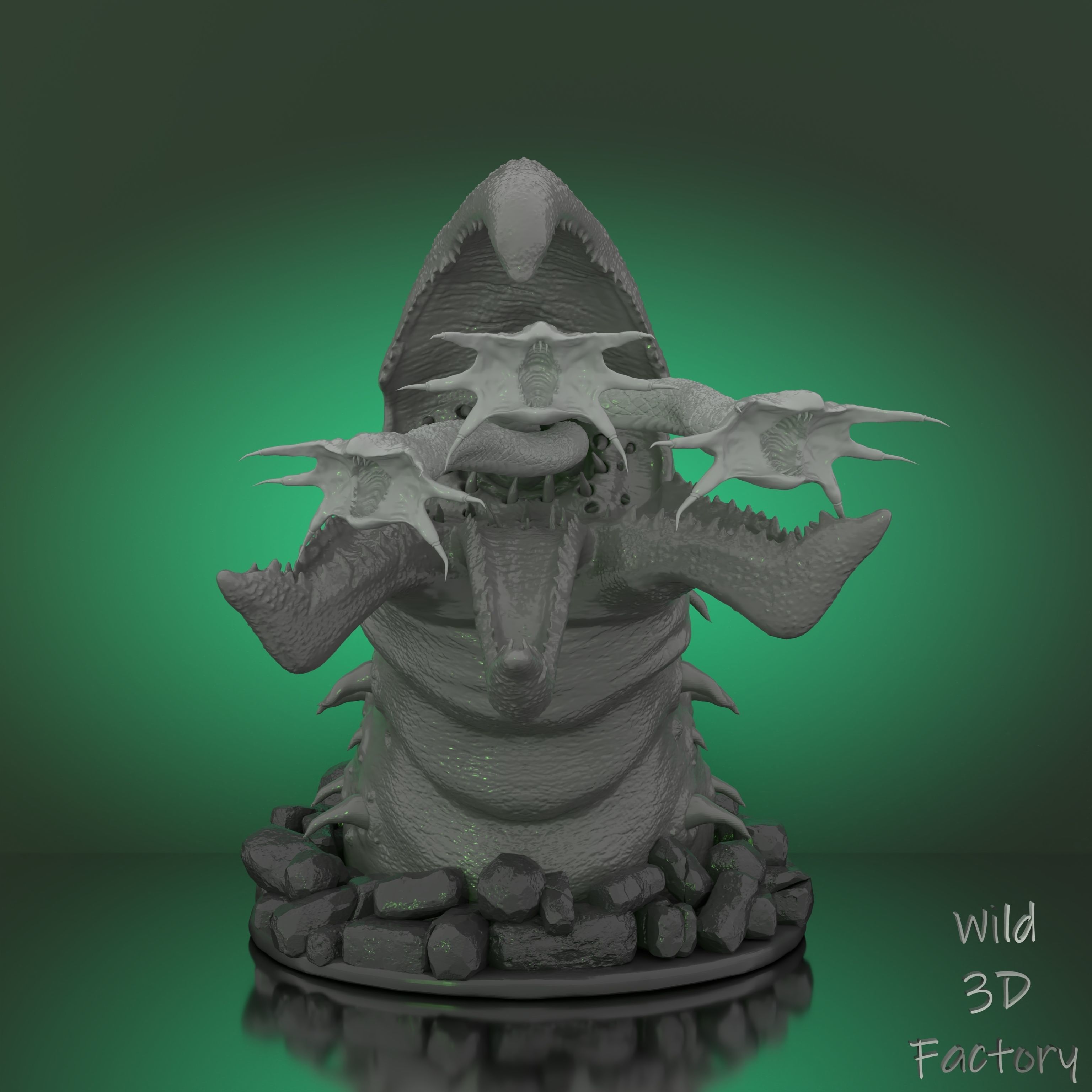 Graboid from Tremors Statue - 3D Print Model testes and printed 3D ...