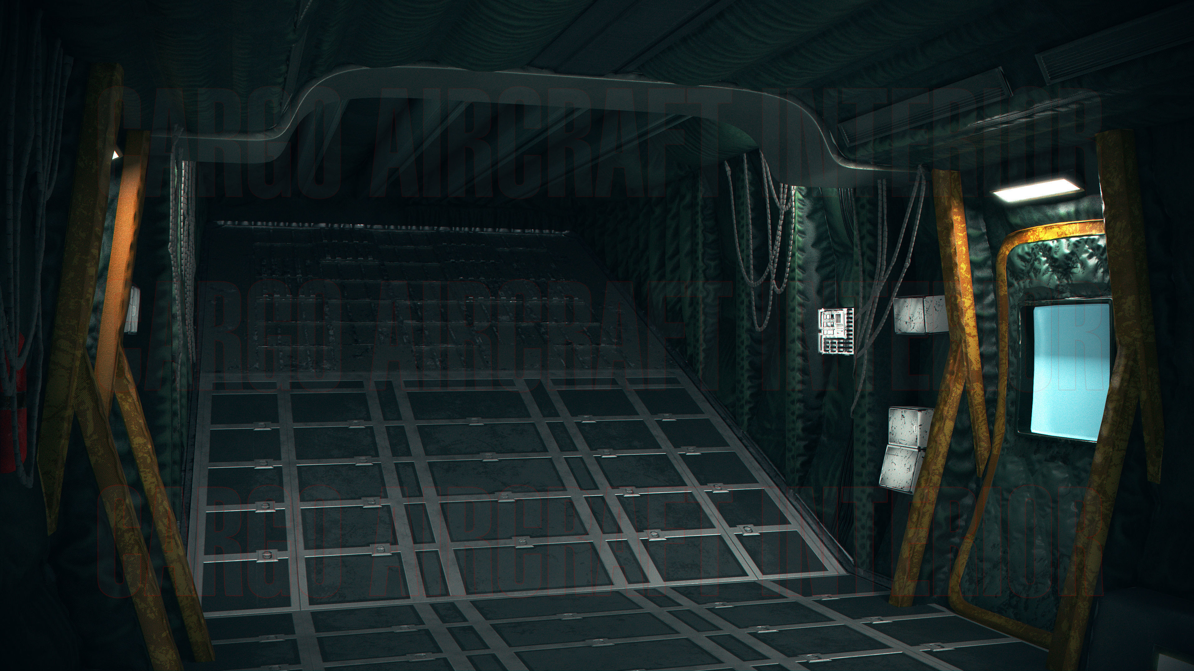 3D model Aircraft Interior Cargo C-130 Hercules PBR VR / AR / low-poly ...