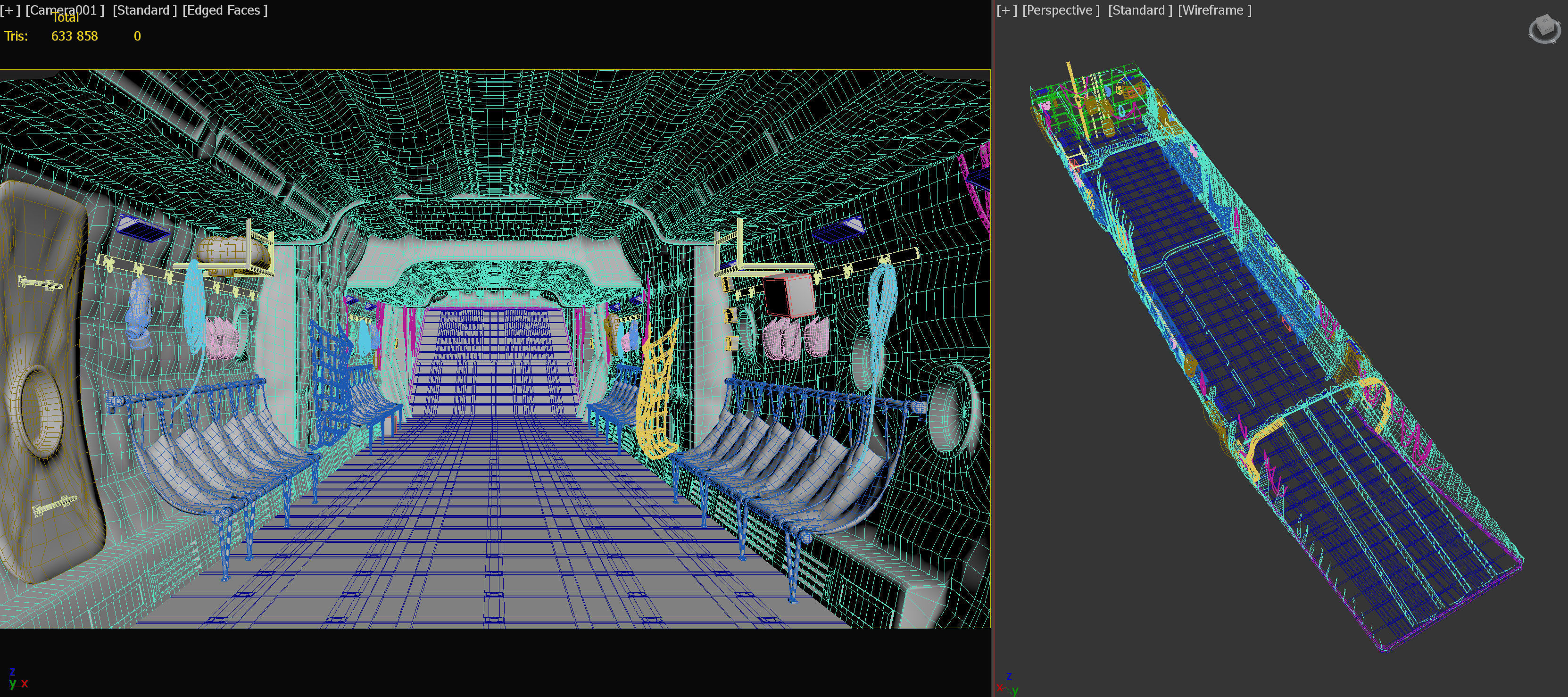 3D model Aircraft Interior Cargo C-130 Hercules PBR VR / AR / low-poly ...