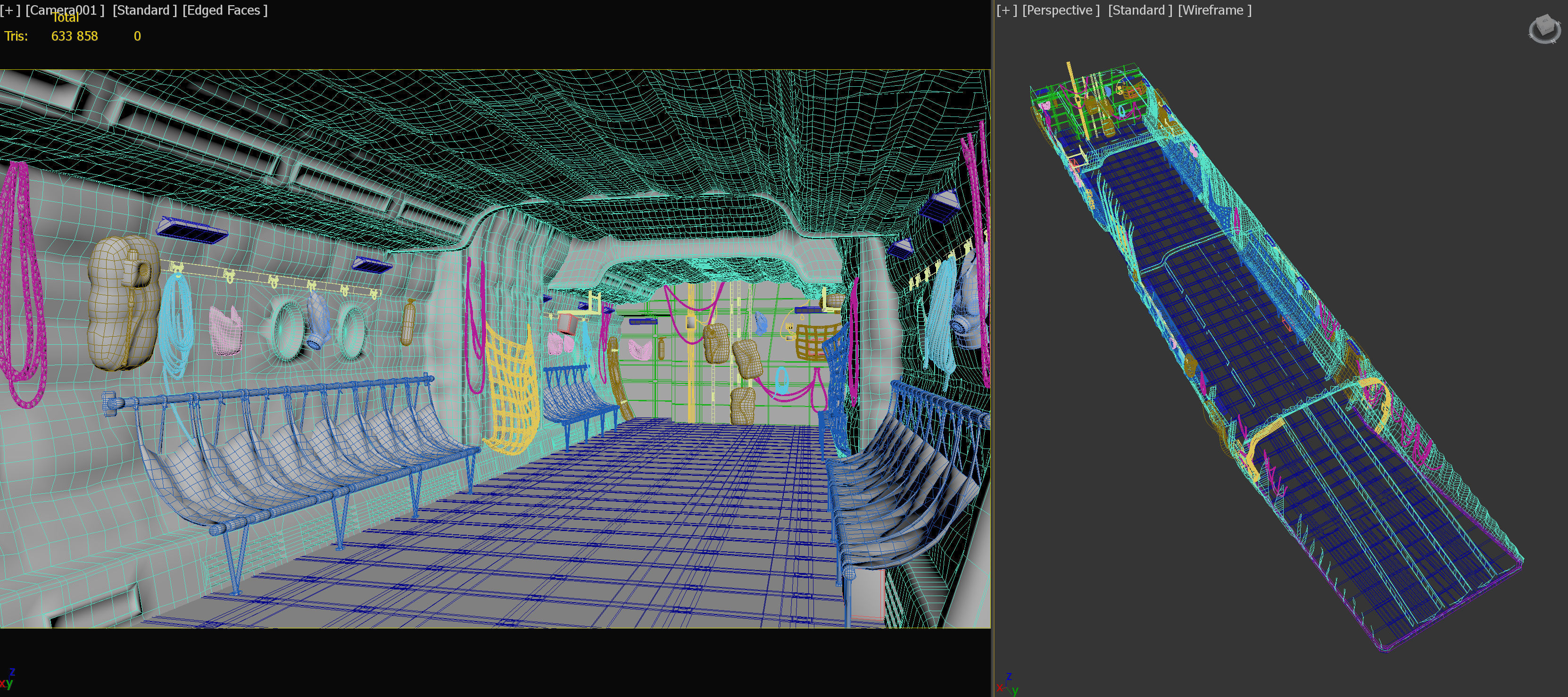 3D model Aircraft Interior Cargo C-130 Hercules PBR VR / AR / low-poly ...