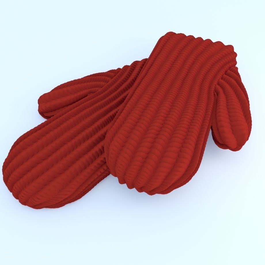 Knitted wool Mitten 3D model | CGTrader