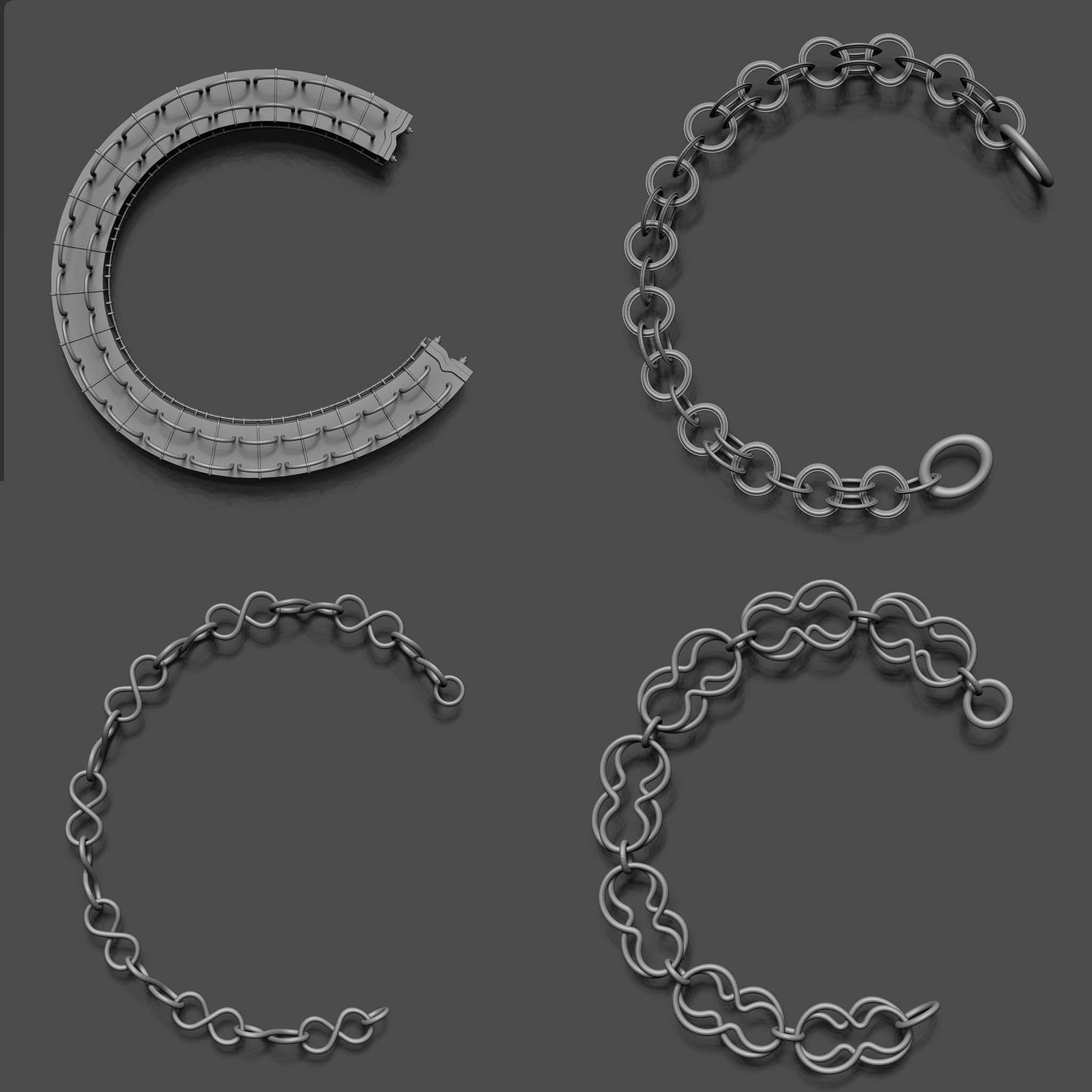 3D model 100 Sci Fi IMM Curve Brushes VOL 2 VR / AR / low-poly | CGTrader