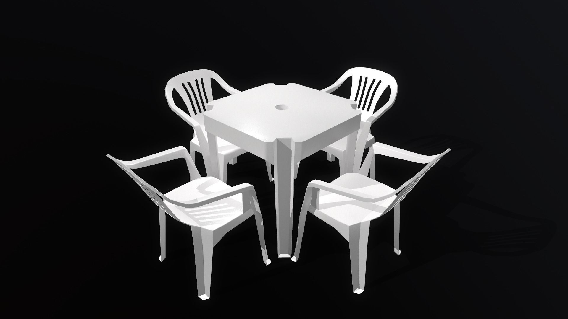 3D model Plastic table and chairs VR / AR / low-poly | CGTrader