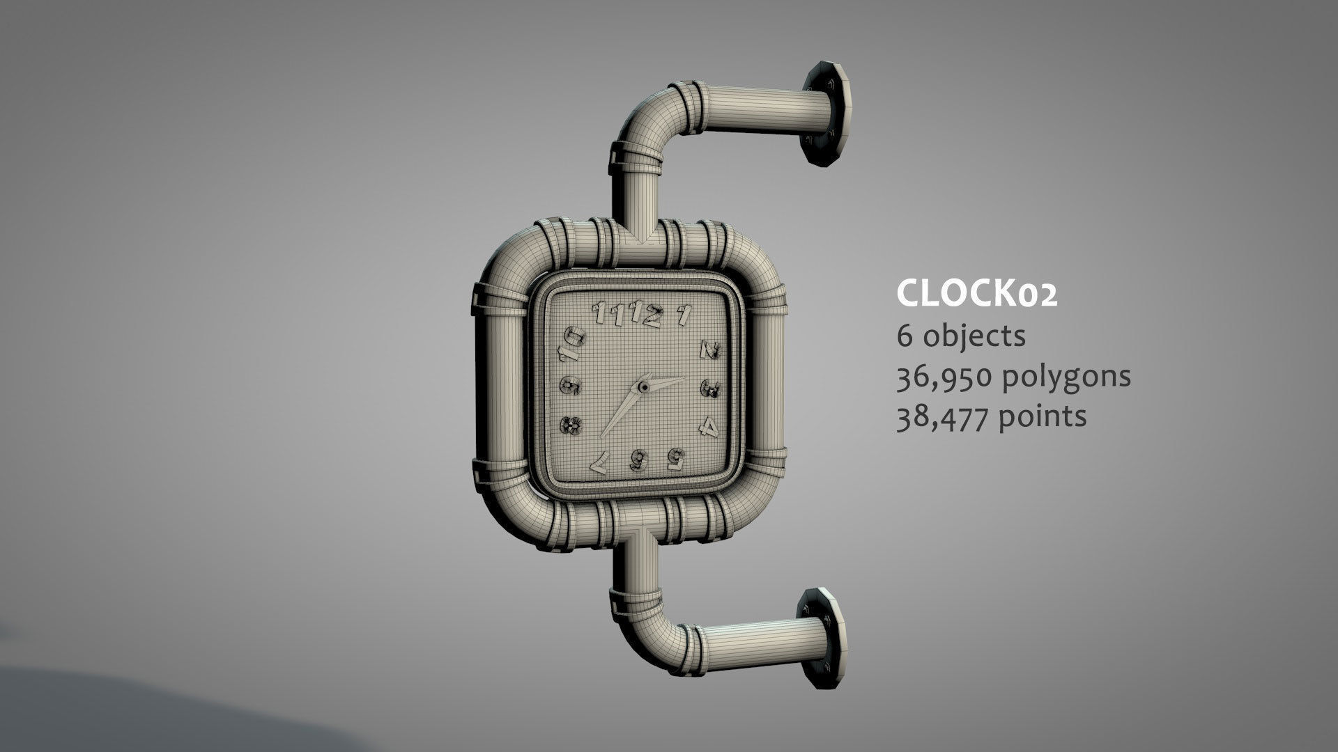 Recycled Pipe Clocks 3D model | CGTrader