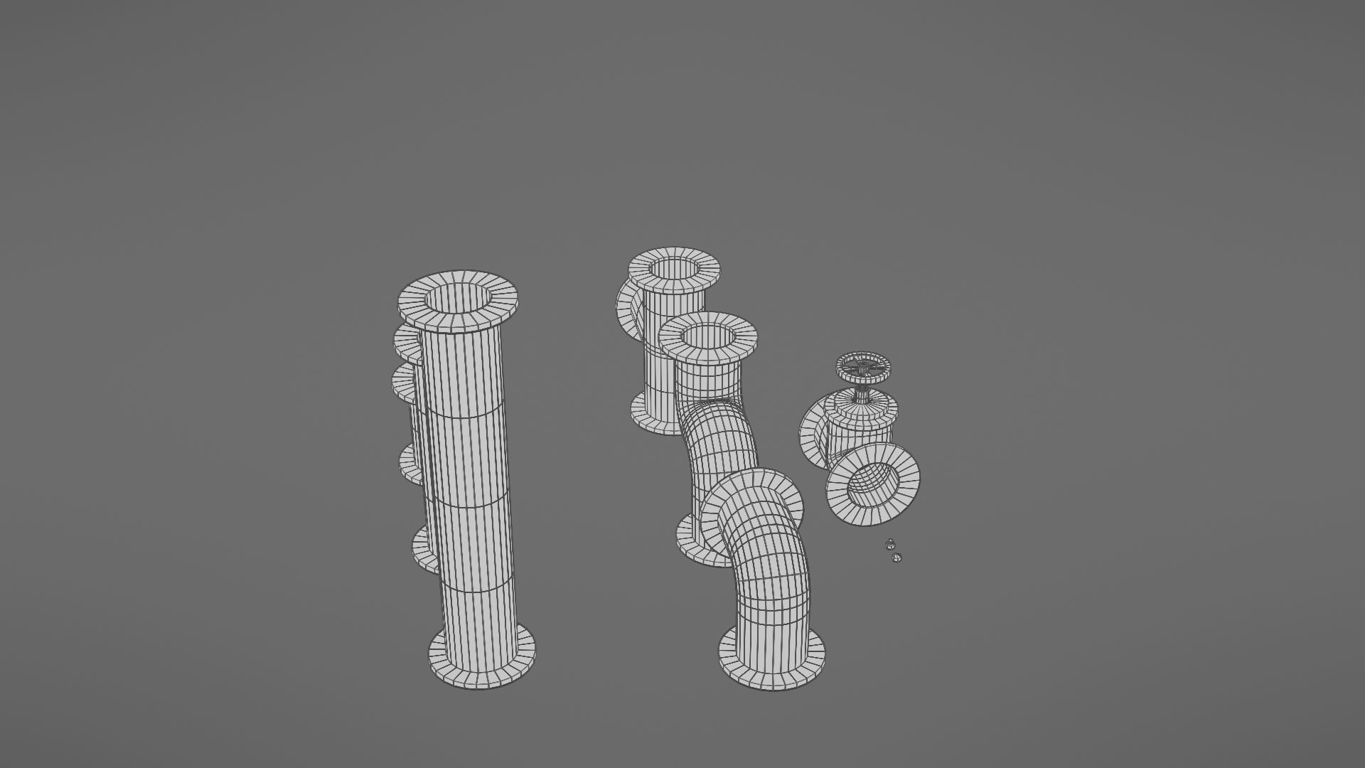 3D model Pipes collection set of pipe fittings VR / AR / low-poly ...