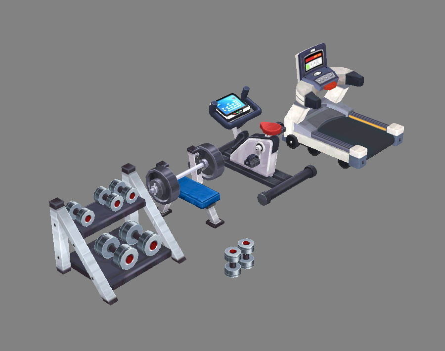 3D model Cartoon fitness equipment VR / AR / low-poly | CGTrader