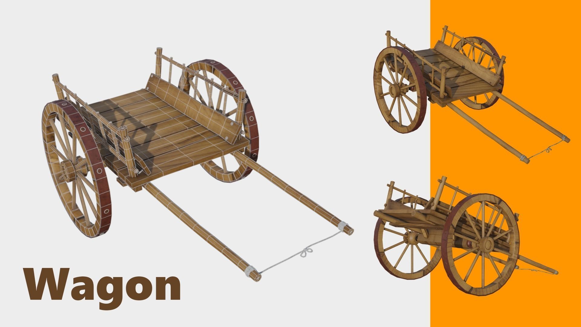 wagon 3d model wooden 3D model | CGTrader
