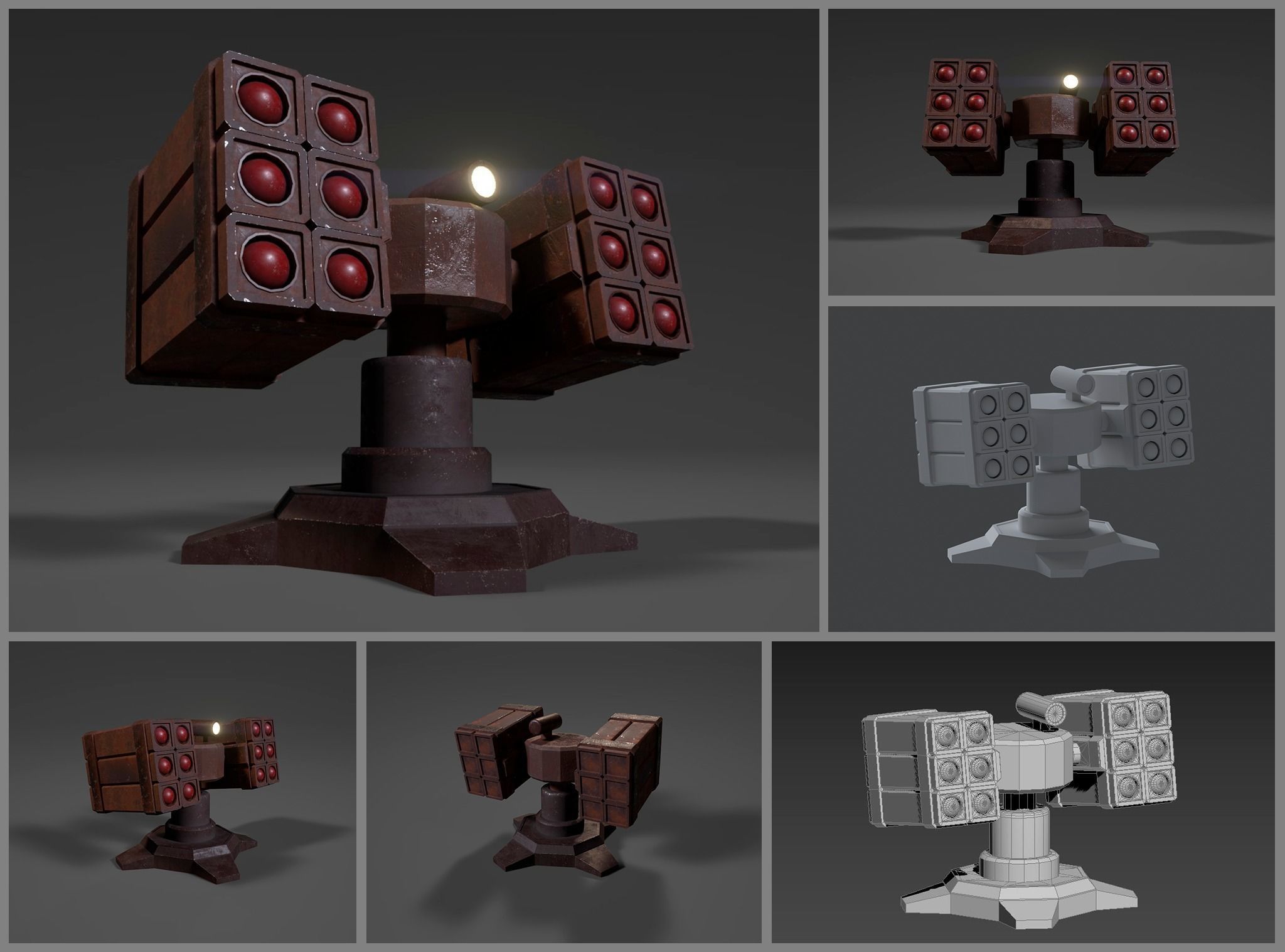 3D model Simple stylized missile turret VR / AR / low-poly | CGTrader