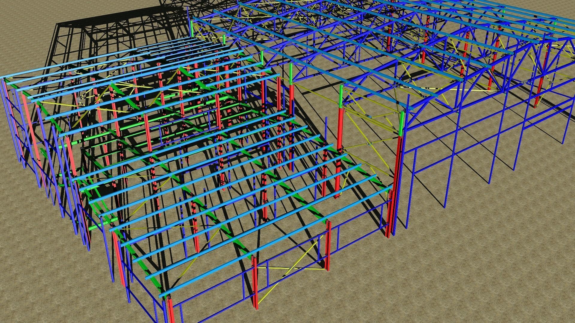 Industrial building made of metal structures 3D model | CGTrader