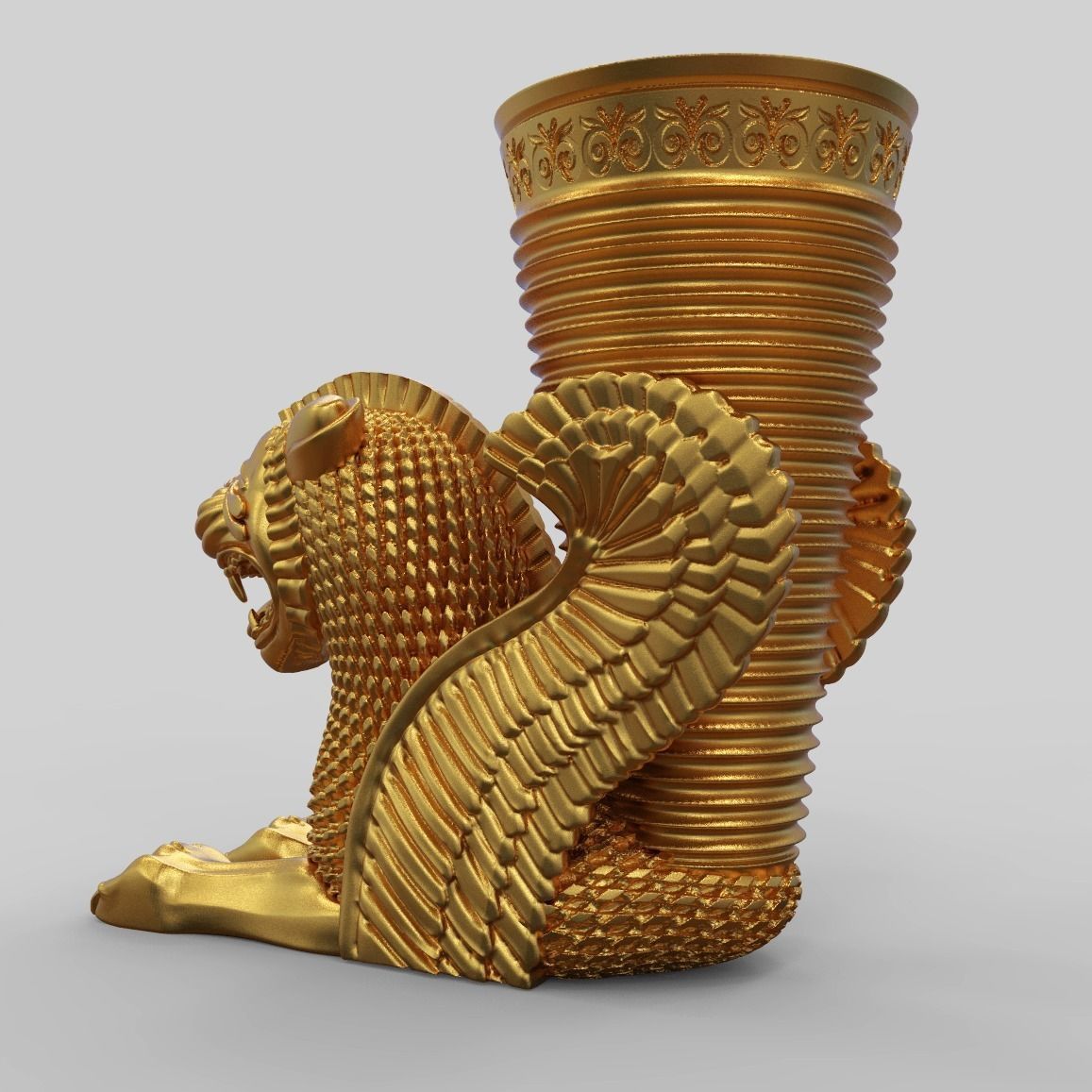 Achaemenid Persian Lion Rhyton 3D model 3D printable | CGTrader