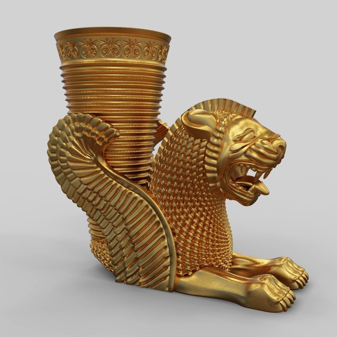 Achaemenid Persian Lion Rhyton 3D model 3D printable | CGTrader