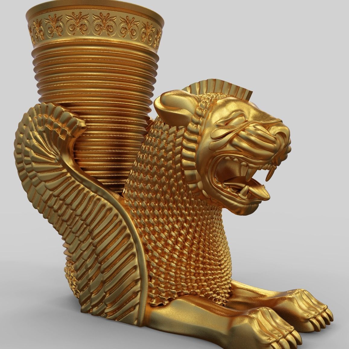 Achaemenid Persian Lion Rhyton 3D model 3D printable | CGTrader