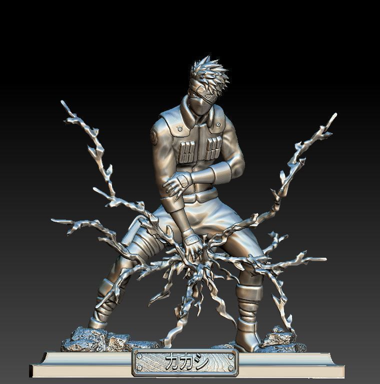 Ninja statue of anime character in frame 3D model 3D printable | CGTrader