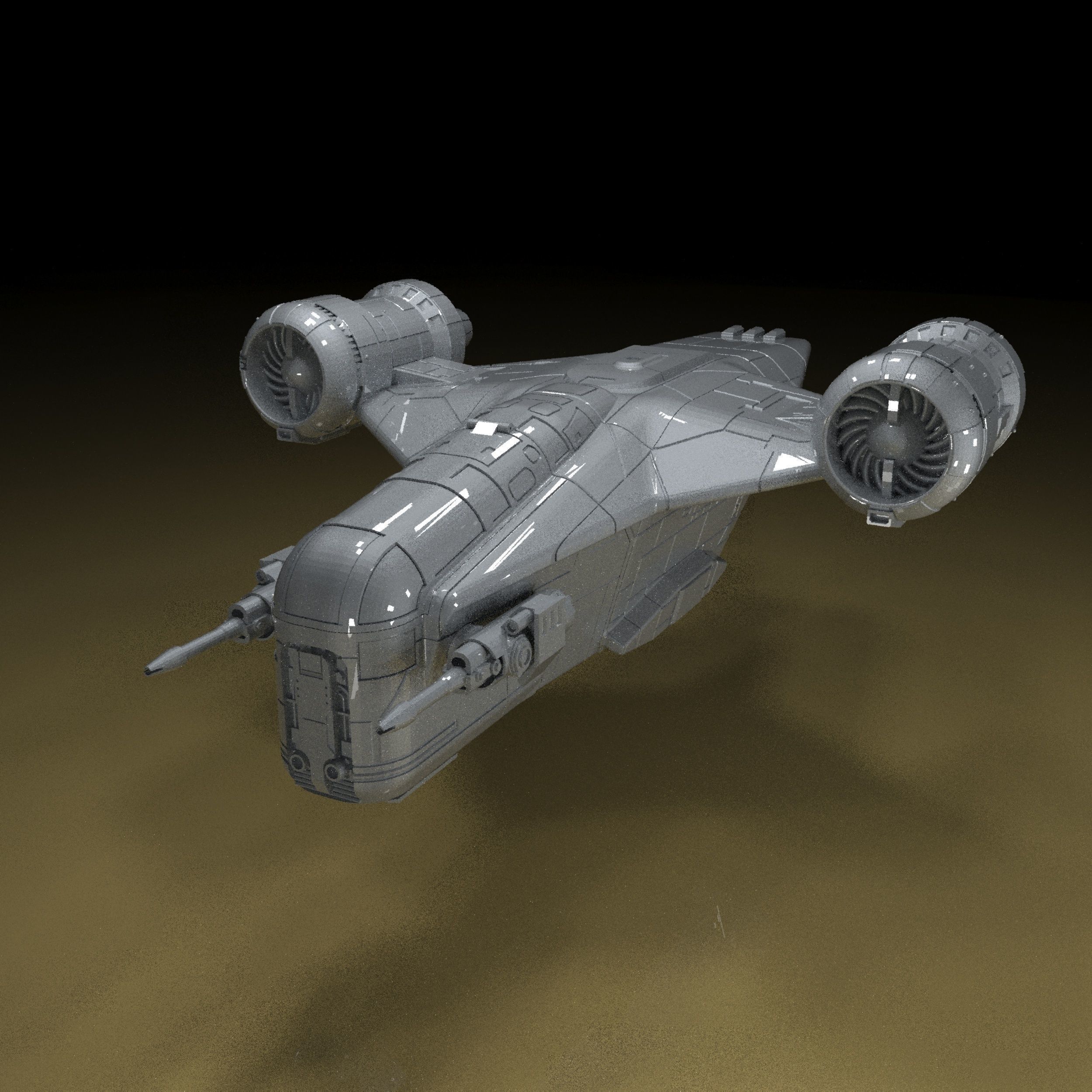 Razor Crest Spaceship with moving parts 3D Model ready to Print 3D ...