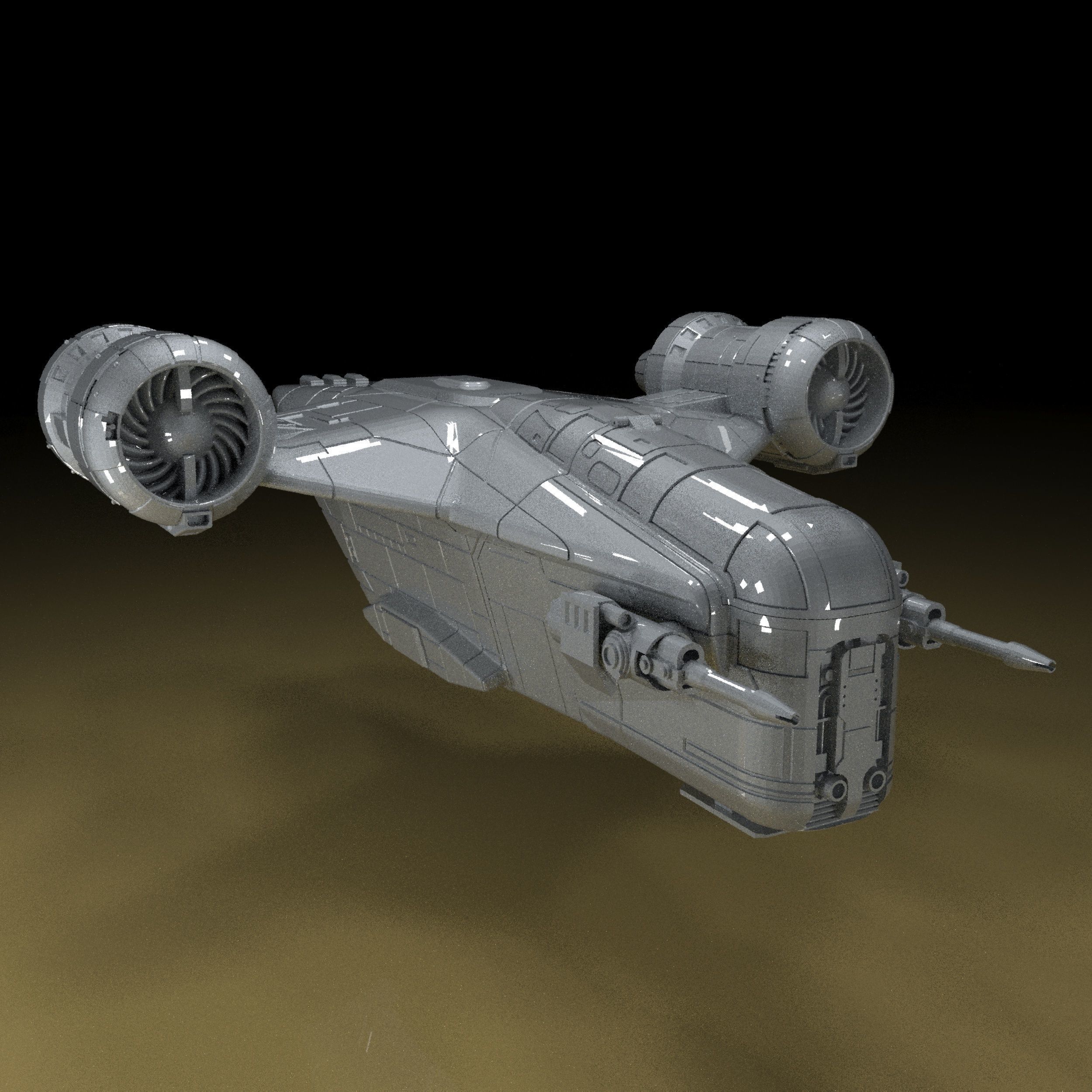 Razor Crest Spaceship with moving parts 3D Model ready to Print 3D ...
