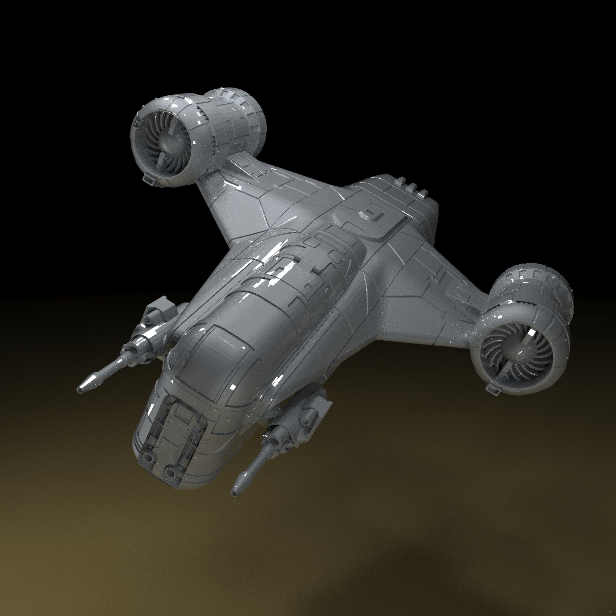 Razor Crest Spaceship with moving parts 3D Model ready to Print 3D ...