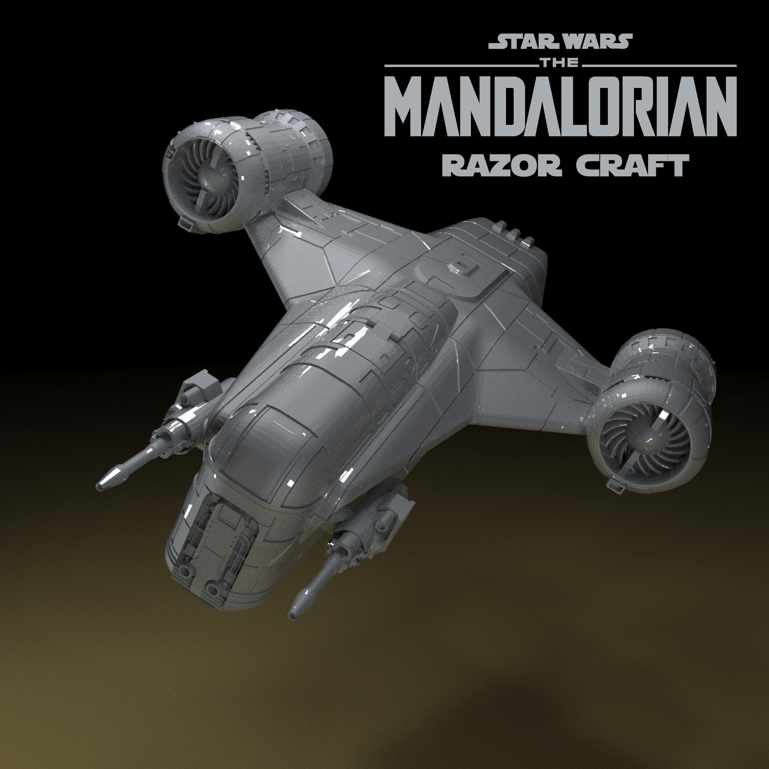 Razor Crest Spaceship with moving parts 3D Model ready to Print 3D ...