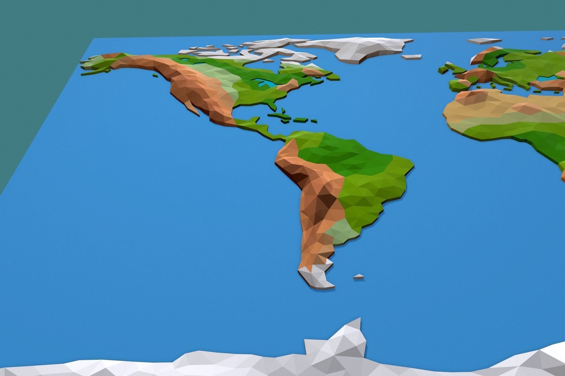 3D model Low Poly World Map VR / AR / low-poly | CGTrader