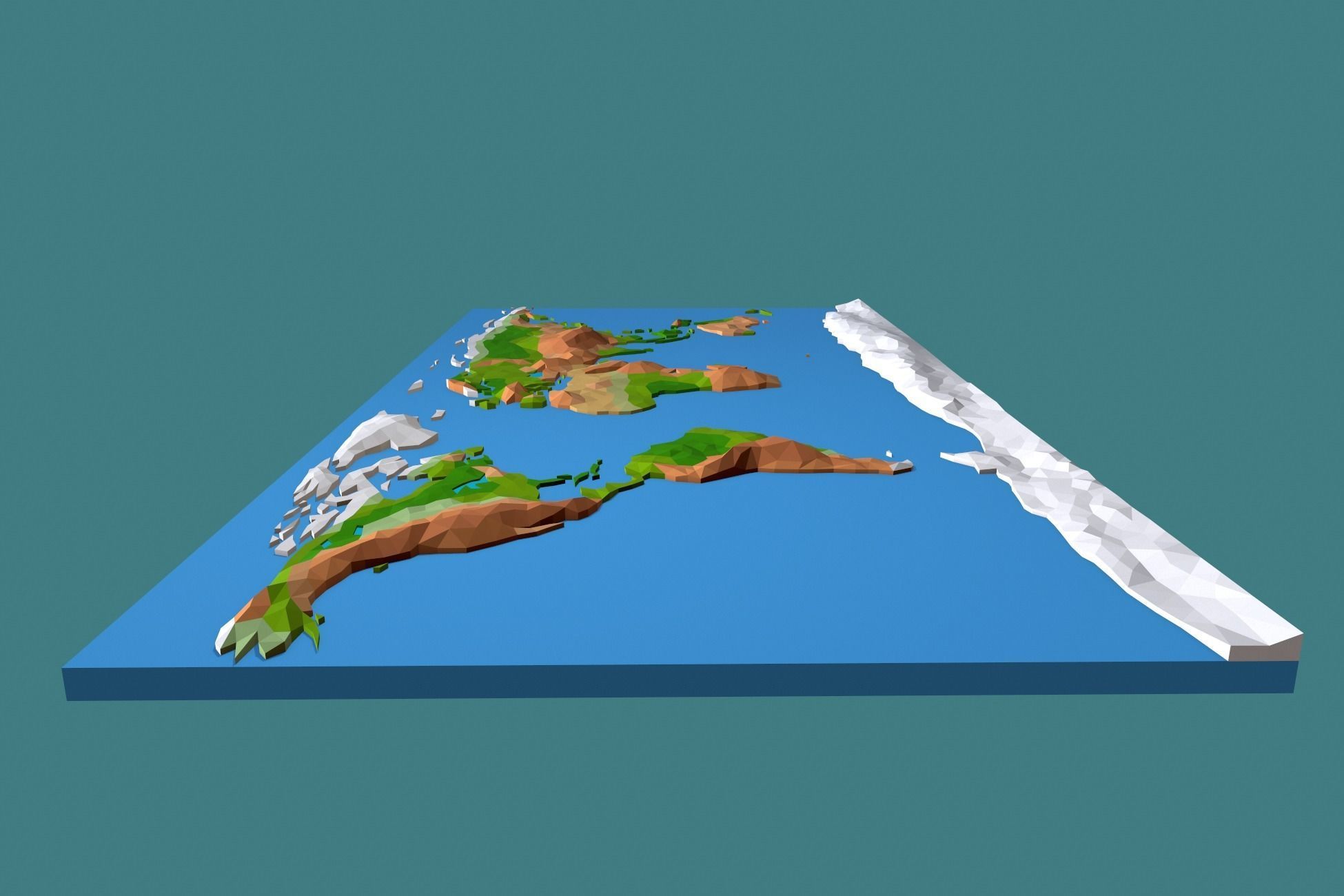 3D model Low Poly World Map VR / AR / low-poly | CGTrader