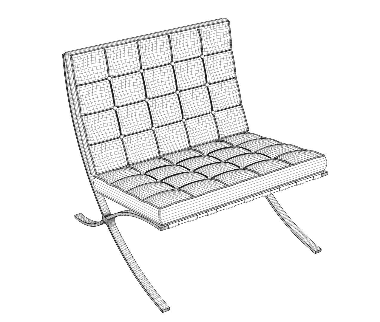 Barcelona chair free 3D model | CGTrader