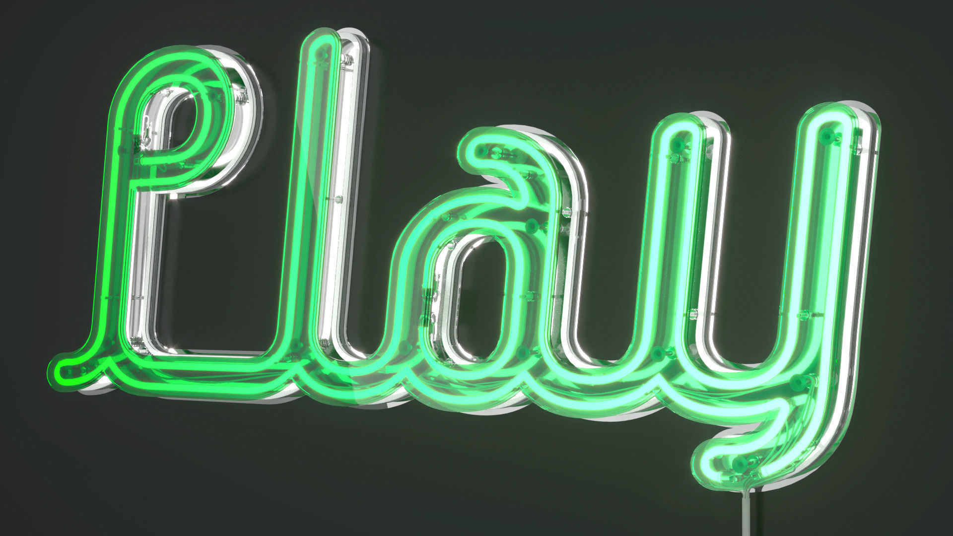 Detailed Words Neon Banners set 02 3D model | CGTrader