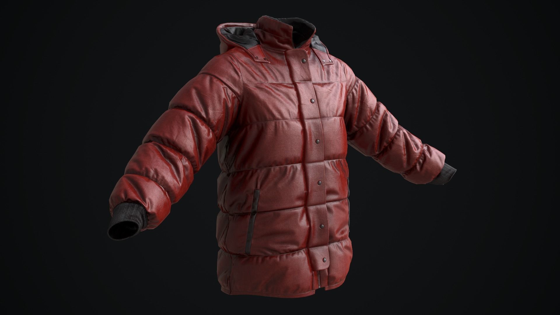 3D model Red winter jacket VR / AR / low-poly | CGTrader