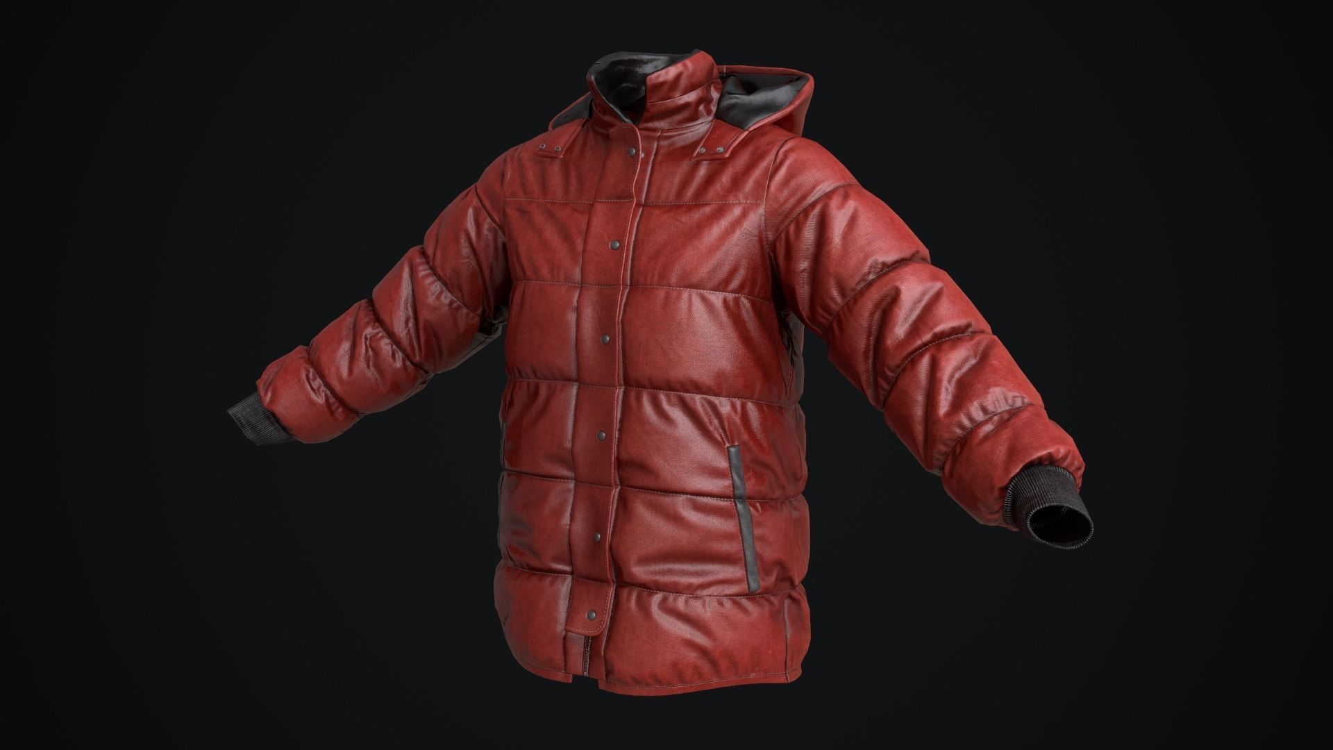 3D model Red winter jacket VR / AR / low-poly | CGTrader