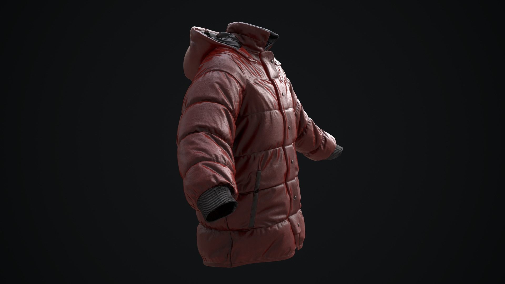 3D model Red winter jacket VR / AR / low-poly | CGTrader
