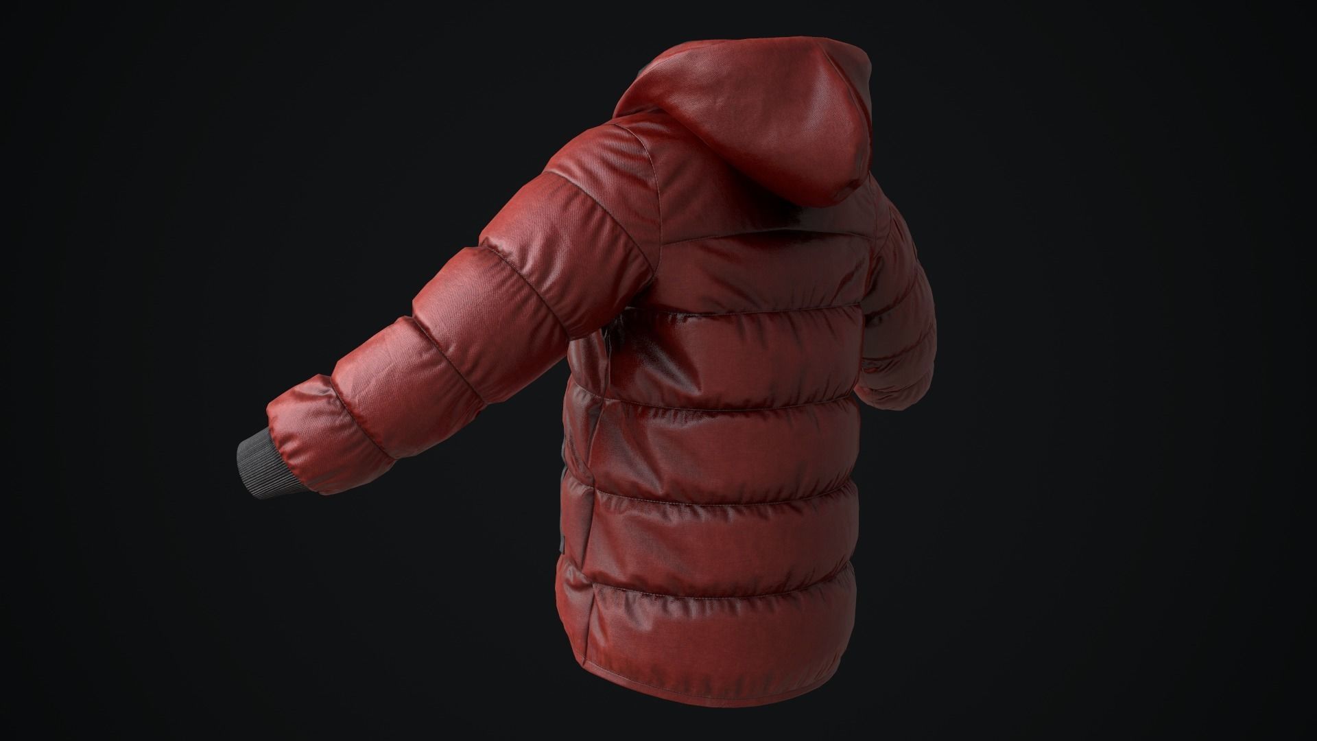 3D model Red winter jacket VR / AR / low-poly | CGTrader
