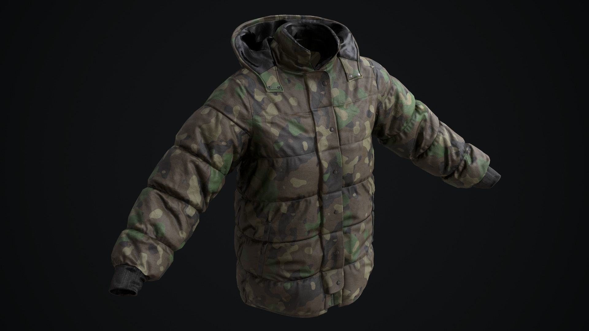 3D model Military winter jacket VR / AR / low-poly | CGTrader