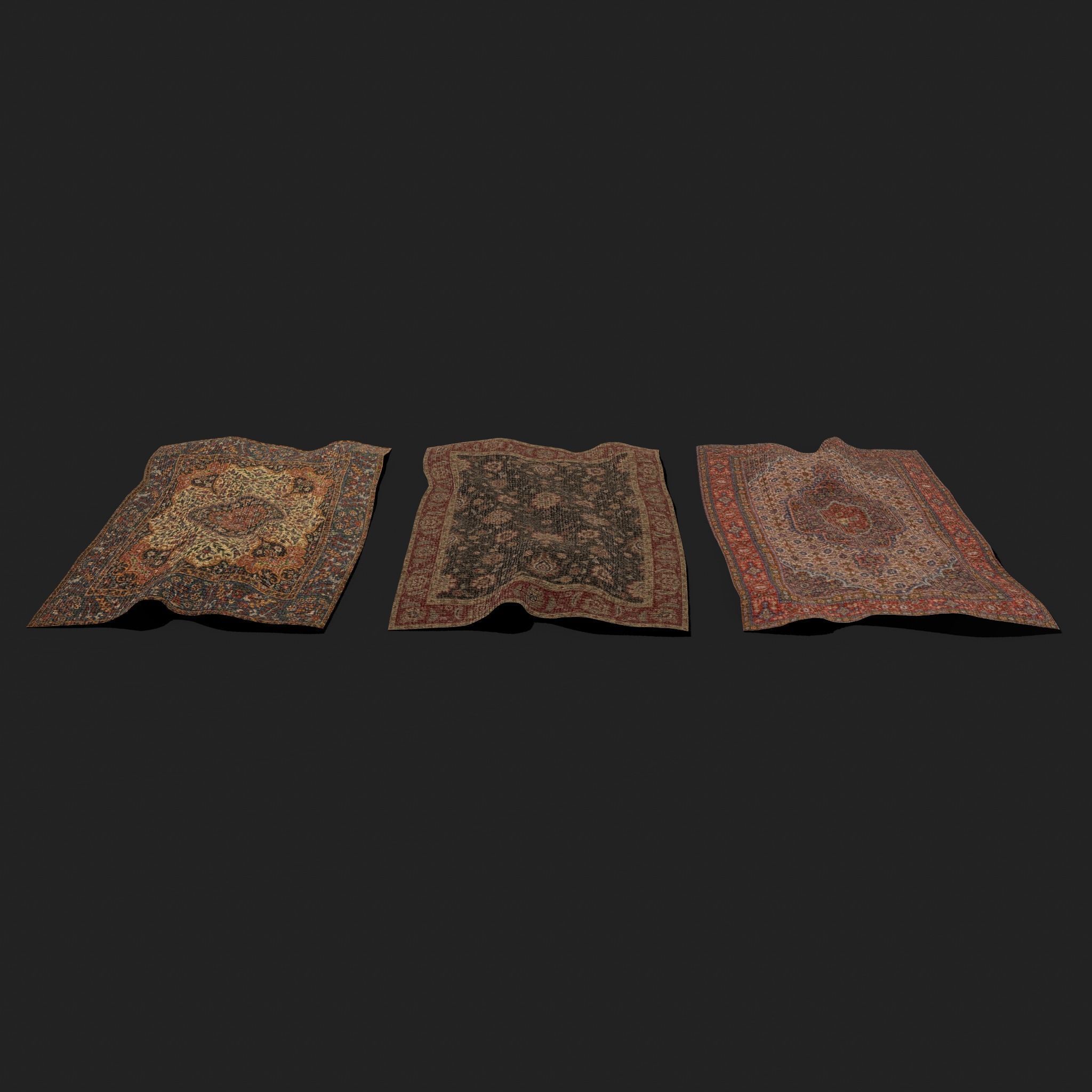 3D Model Collection Four Highly Detailed Medieval Style Tapestries VR ...