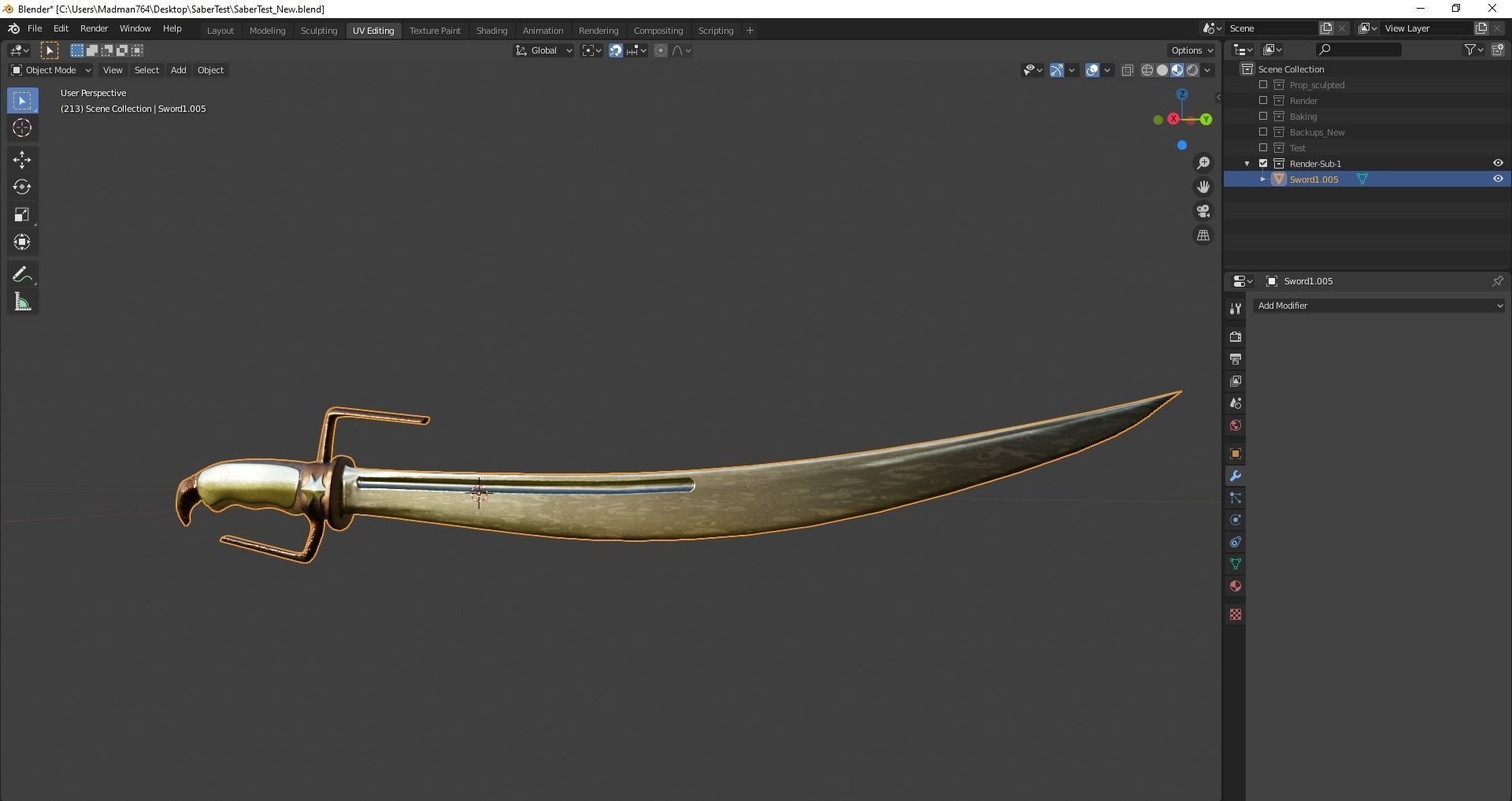Fantasy Curved Sword for games and 3D design 3D model | CGTrader
