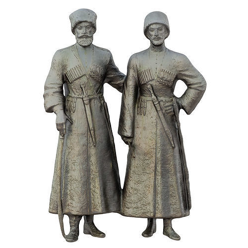 Park sculpture Cossacks 3D model | CGTrader