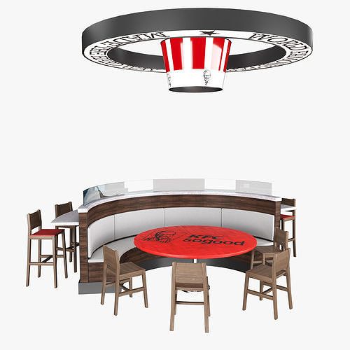 Fast Food Circle Table 3D model | CGTrader
