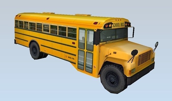 3D model Yellow School Bus Low-poly 3D model VR / AR / low-poly | CGTrader