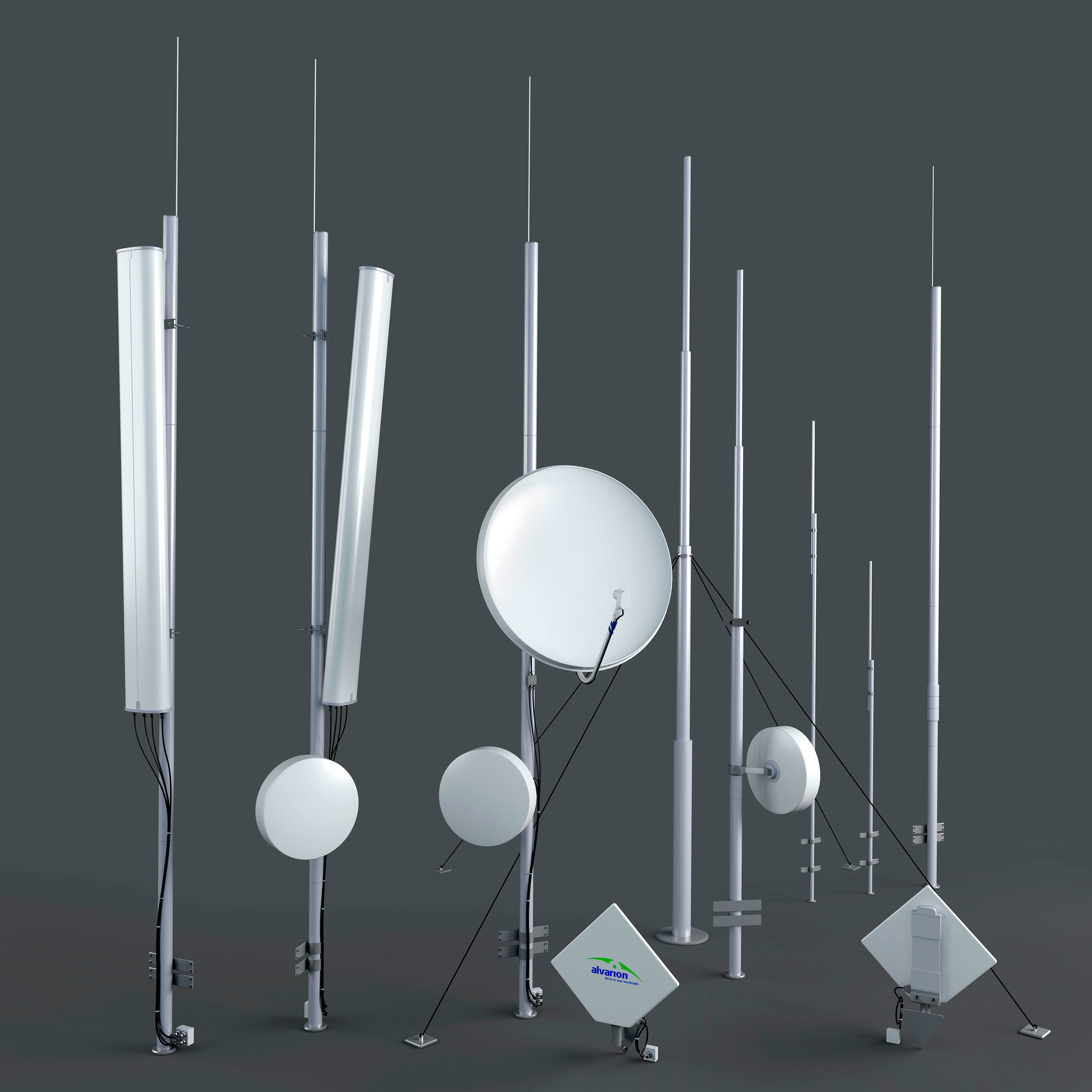Antenna set 3D model | CGTrader