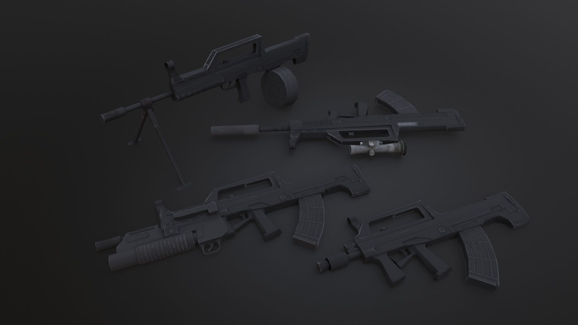 3D model QBZ 95 QBB95 QBZ95B pack VR / AR / low-poly | CGTrader