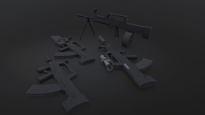 3D model QBZ 95 QBB95 QBZ95B pack VR / AR / low-poly | CGTrader
