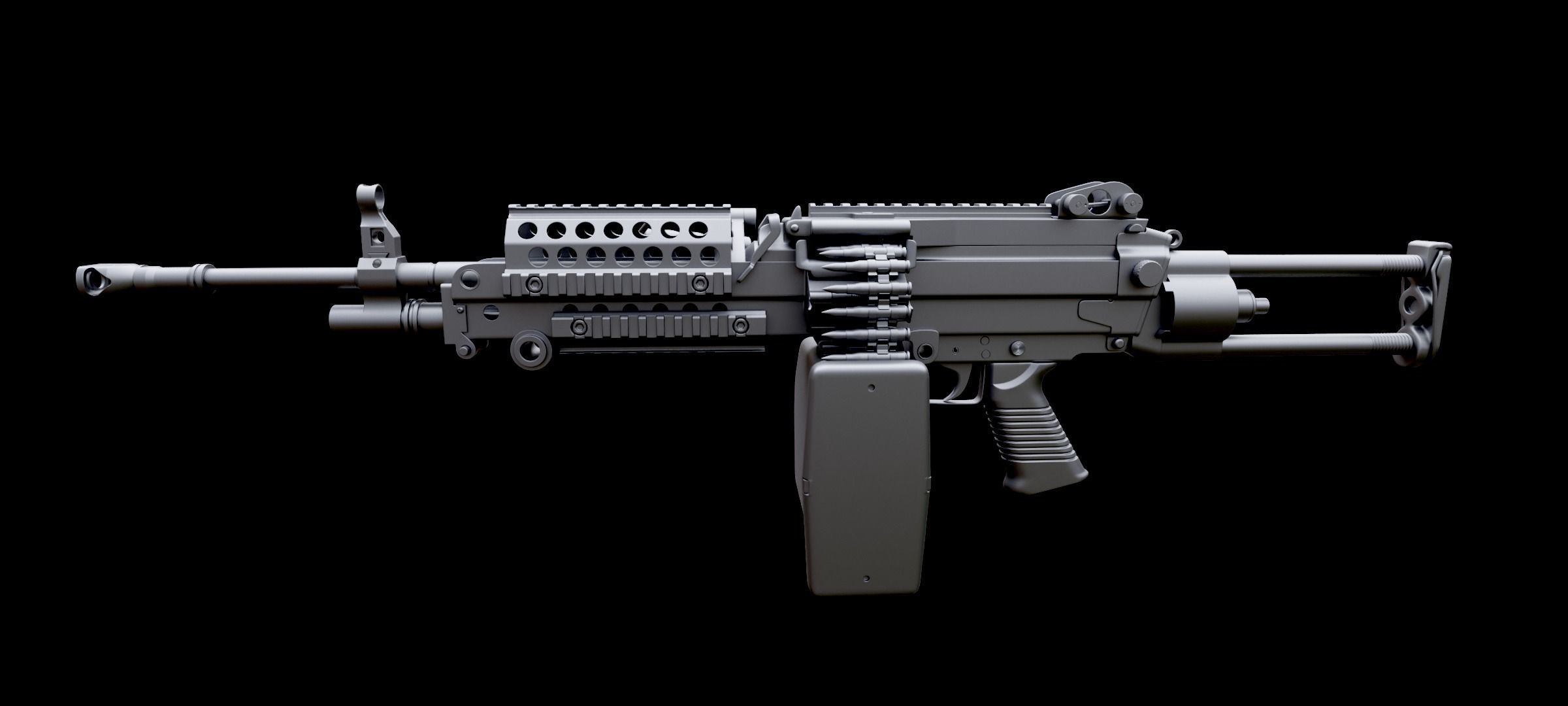 m249 custom 3D model | CGTrader