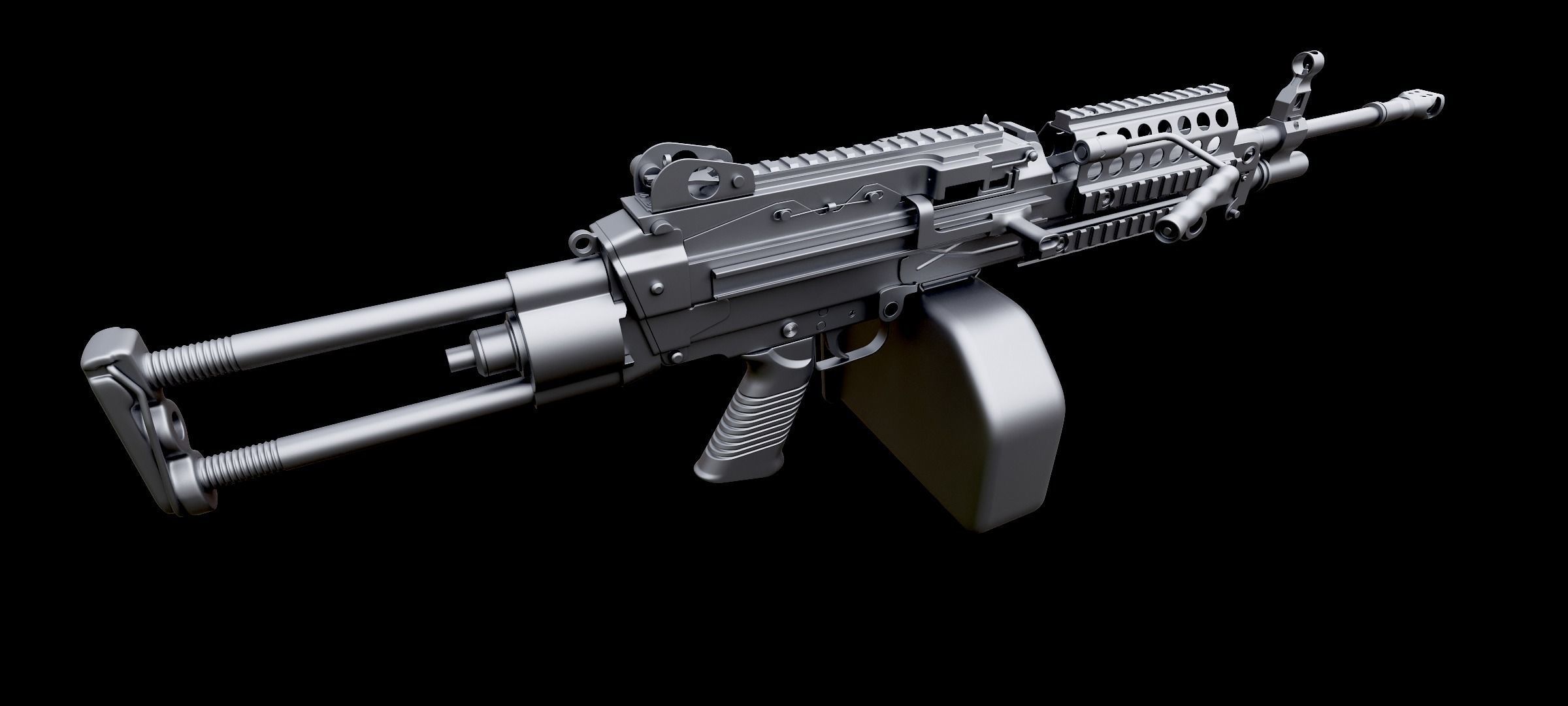 m249 custom 3D model | CGTrader