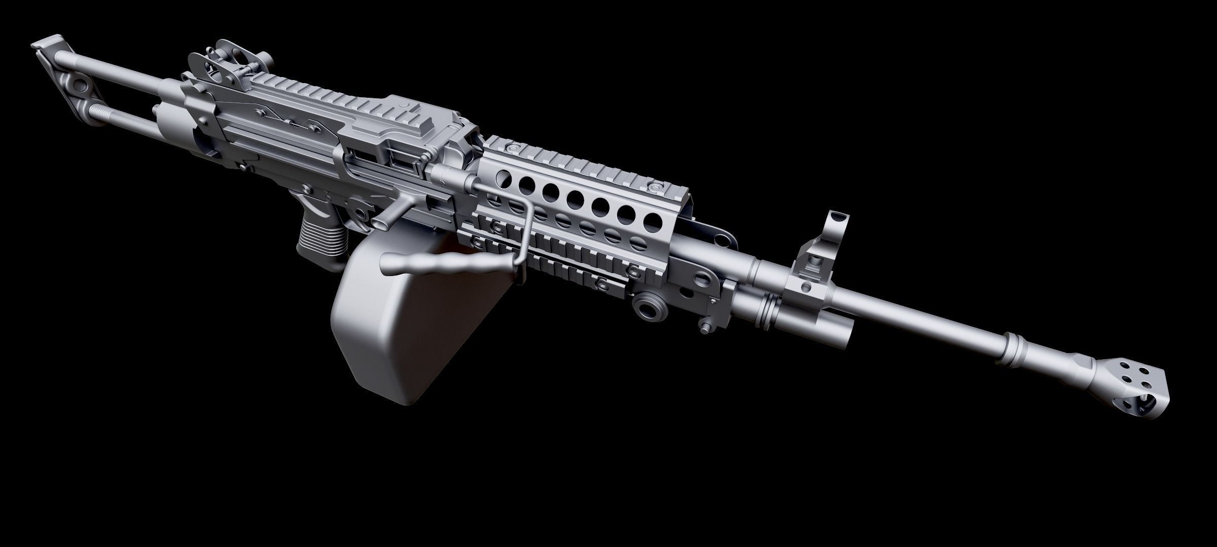 m249 custom 3D model | CGTrader