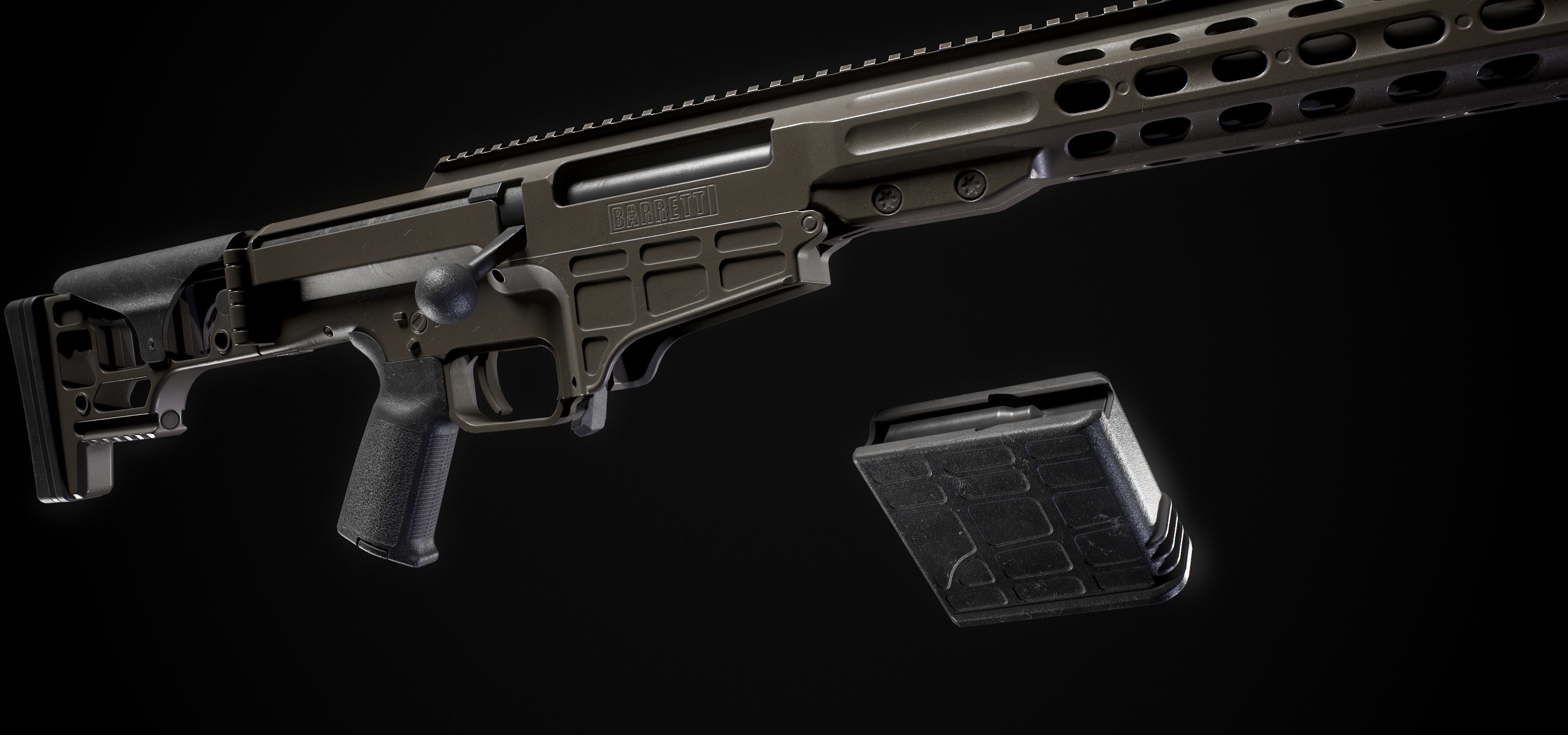 3D model Barret Mrad Sniper Rifle - Model and Textures VR / AR / low ...