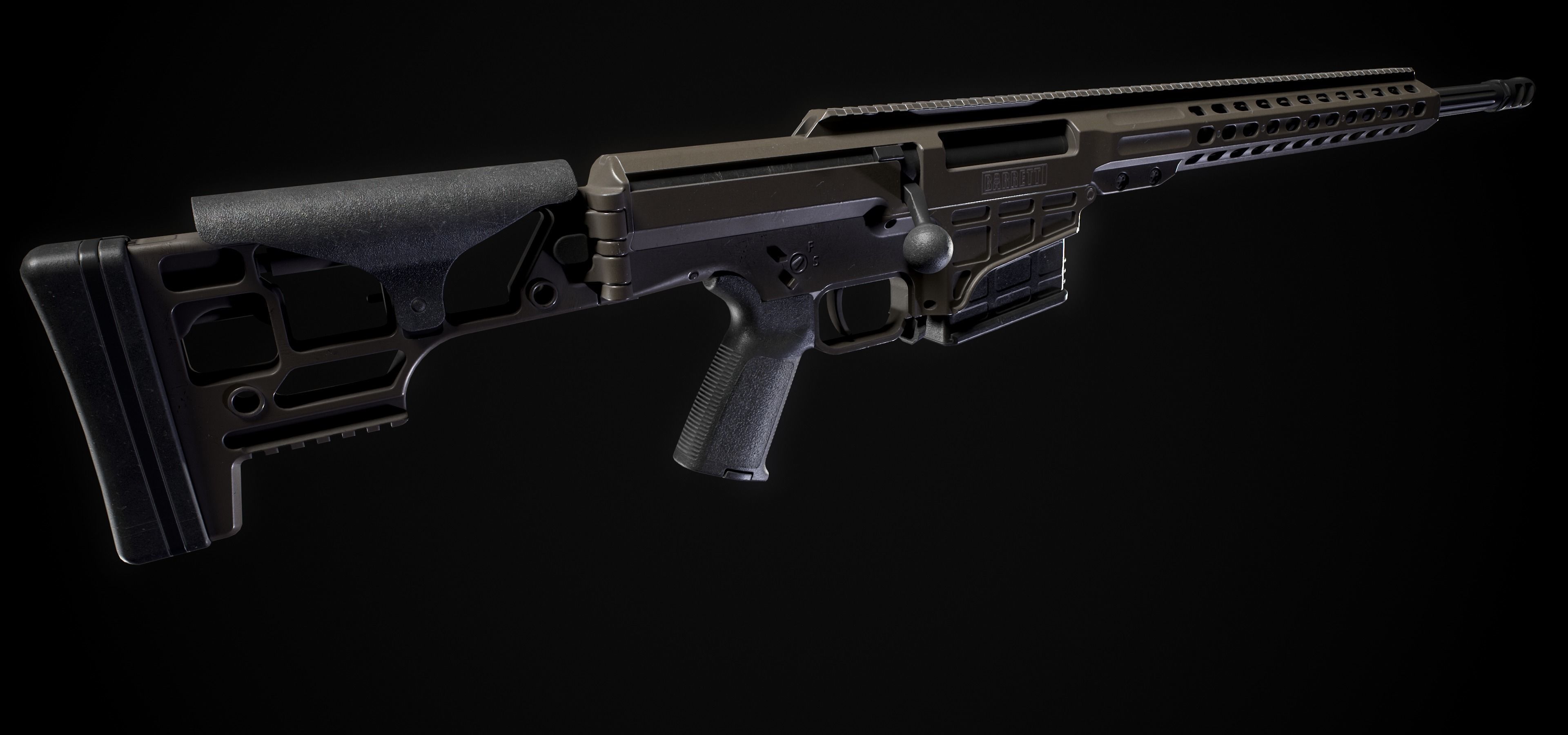 3D model Barret Mrad Sniper Rifle - Model and Textures VR / AR / low ...