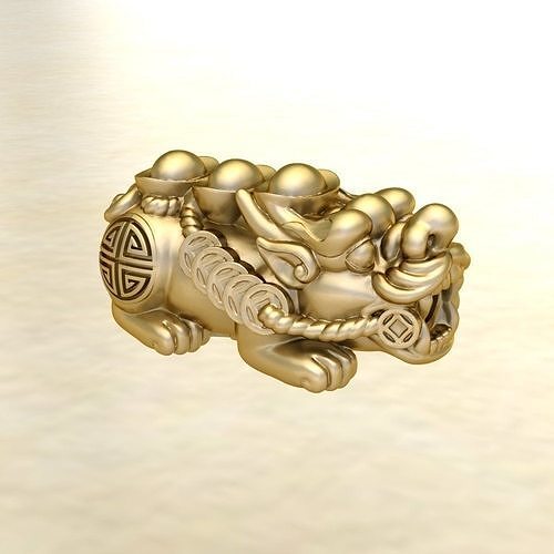CHARM 3D PRINT gold dragon 3D model 3D printable | CGTrader