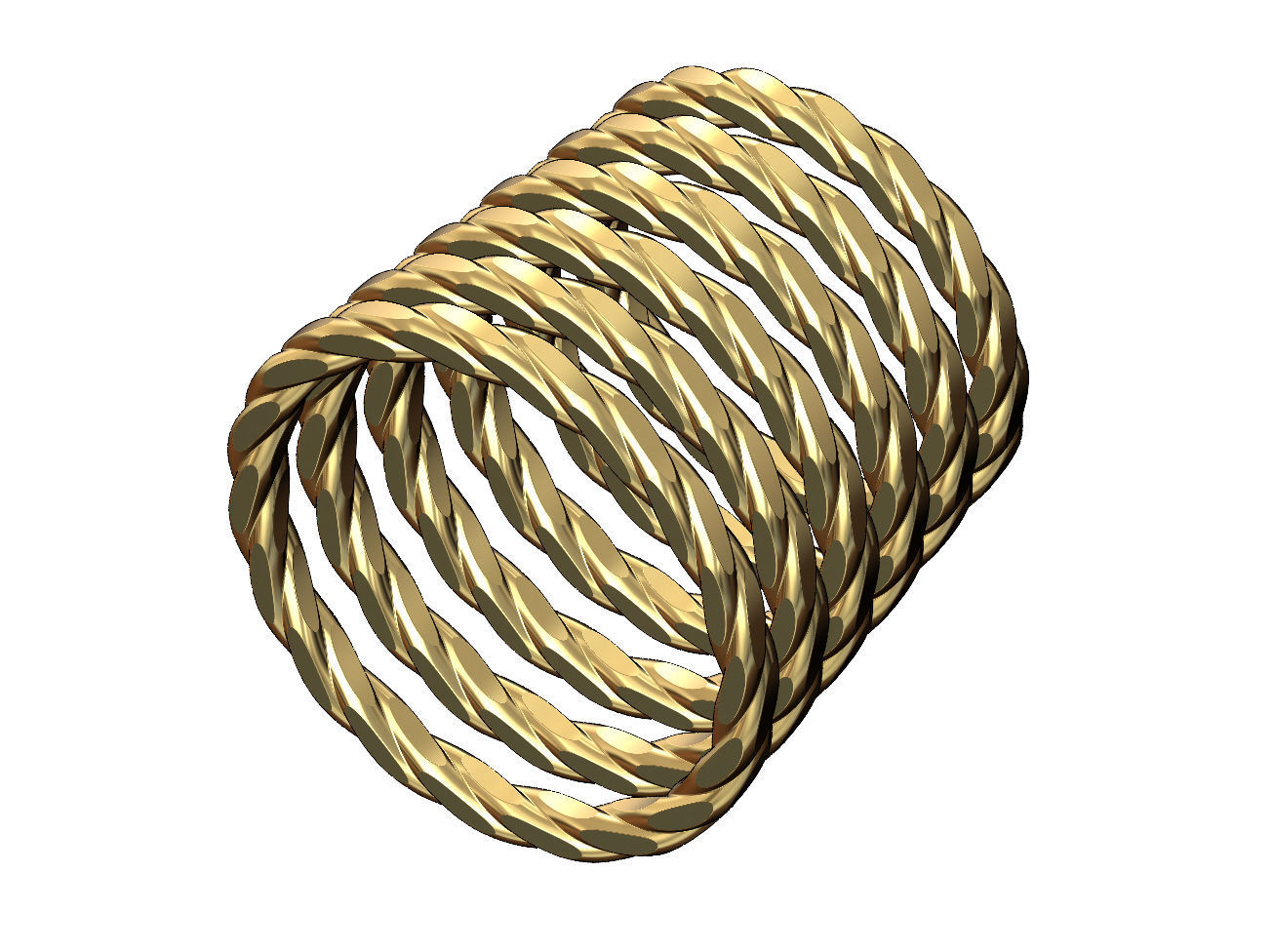 Faceted cable band 3D model 3D printable | CGTrader