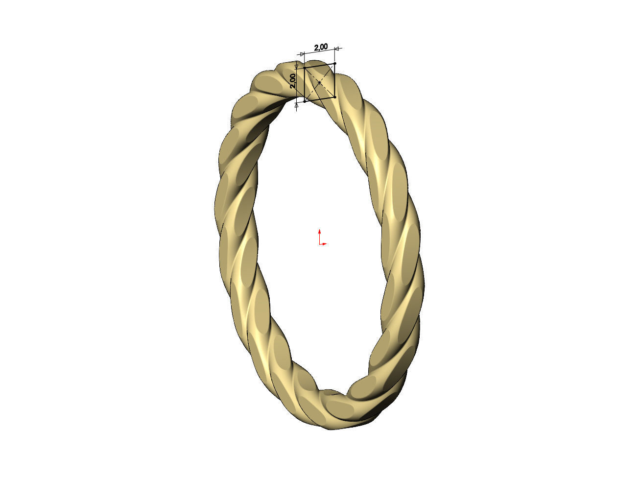 Faceted cable band 3D model 3D printable | CGTrader