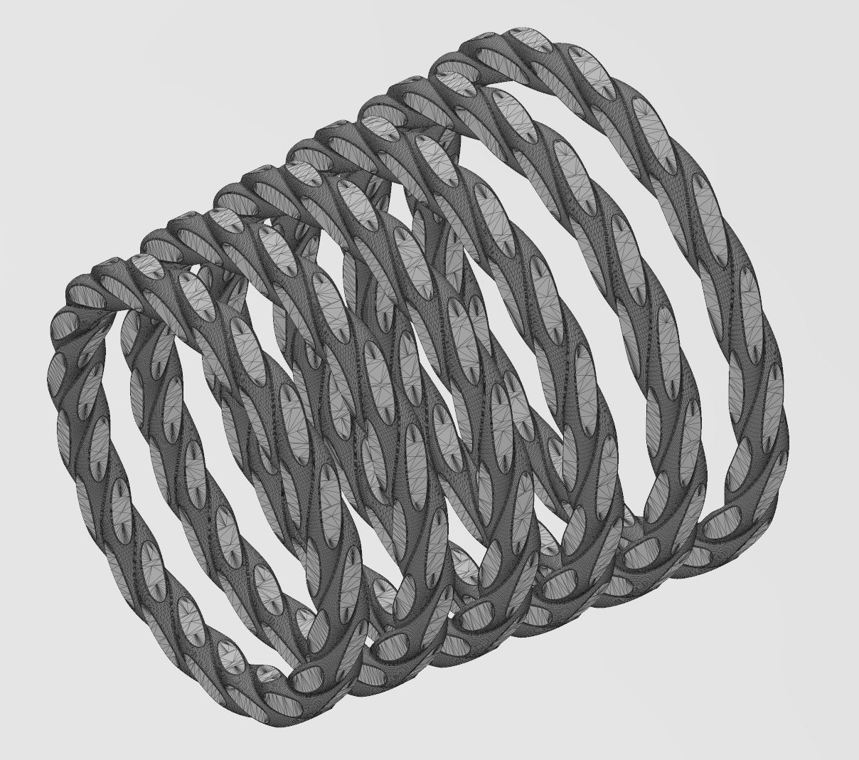 Faceted cable band 3D model 3D printable | CGTrader