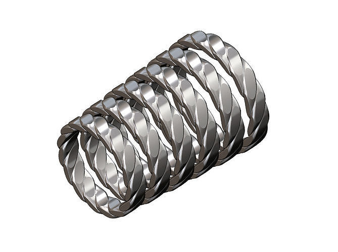 Faceted braided cable wide band 3D model 3D printable | CGTrader