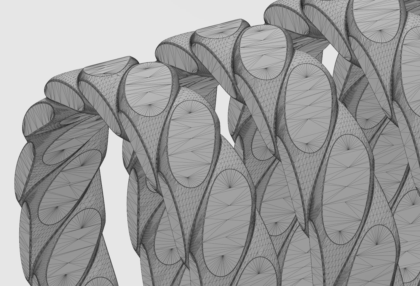 Faceted braided cable wide band 3D model 3D printable | CGTrader