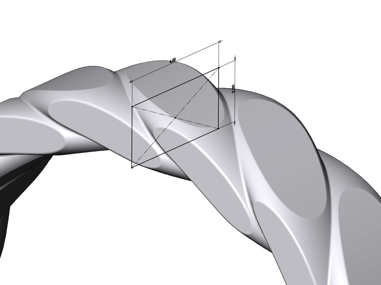 Faceted braided cable wide band 3D model 3D printable | CGTrader